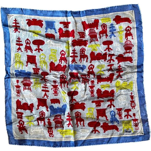Vintage | Accessories | Vintage Silk Scarf Hand Rolled In Japan Antique ...